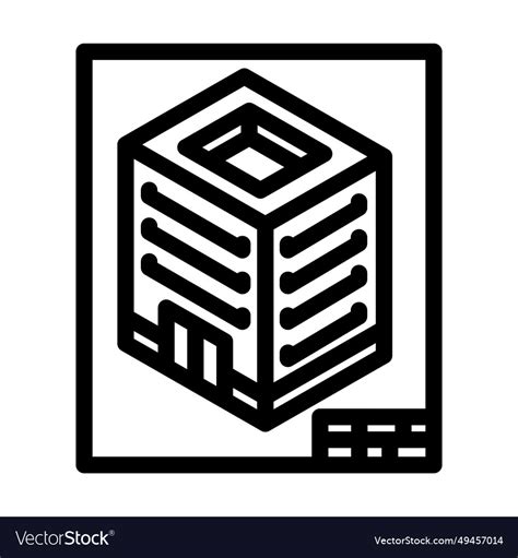 Isometric View Architectural Drafter Line Icon Vector Image