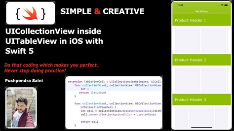Uicollectionview Inside Uitableview In Ios With Swift 5 Youtube