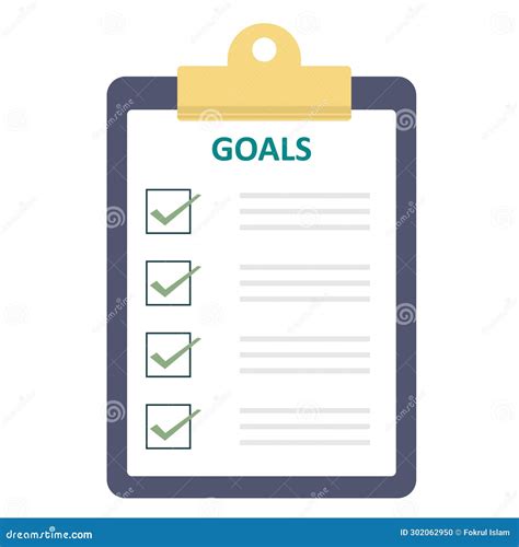 Goals And Goal Setting With Four Tasks Checkmark Document With A