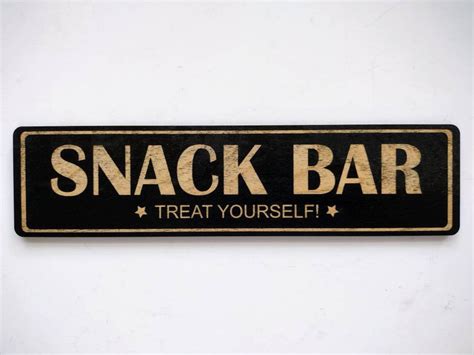 Engraved Wooden Snack Bar Sign Treat Yourself Kitchen Décor Etsy