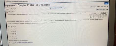 Solved Homework Chapter 11 Hw All 3 Sections Homework