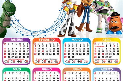 Moldura Calendário 2026 Toy Story Png Imagem Legal