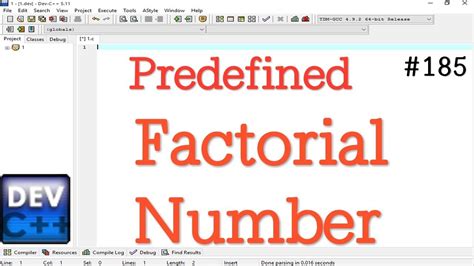 Write A Program For Print Predefined Factorial Number In C YouTube
