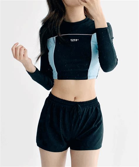 [3피스세트 ] 소다 긴팔 래쉬가드 반바지 수영복 세트 여름 썸머 래시가드 셋업 밴딩 숏팬츠 워터밤 워터파크 수영장 기본템 체형커버 살탐방지 물놀이 에이블리