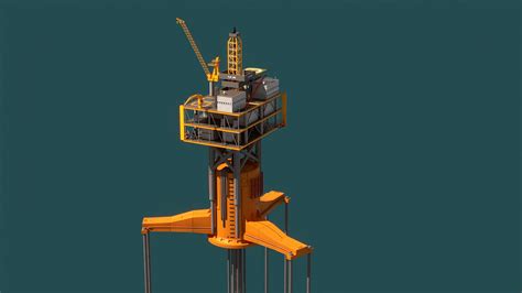 3d Model Tpl Tension Leg Oil Platform Turbosquid 2374531