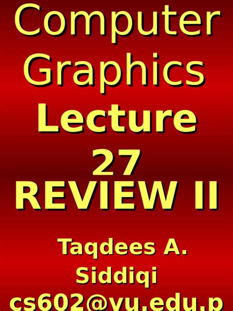 Lecture 27 Pdf 3 D Computer Graphics Technical Drawing
