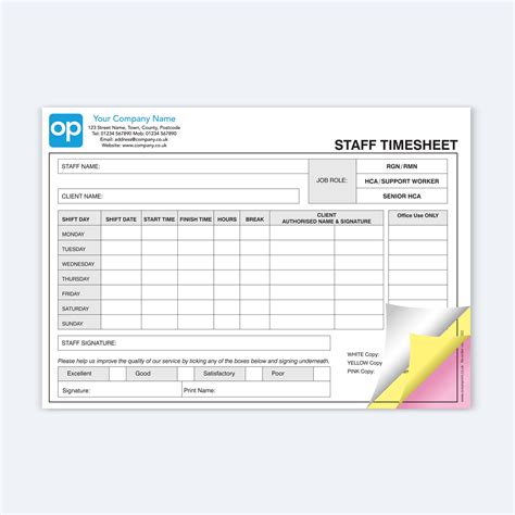 Healthcare Agency Timesheet Template Oceanprint