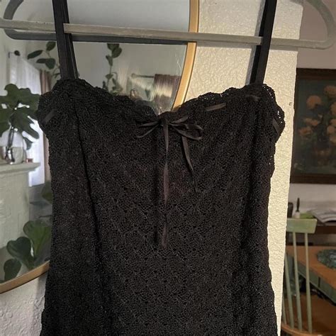 Cutest Vintage Bebe Black Lace Mini Dress With Depop