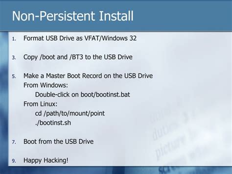 Backtrack USB PPT