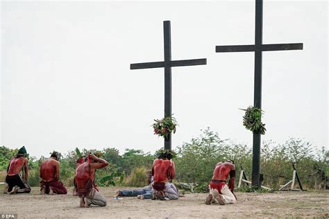 Devout Worshipers Atone For Their Sins By Nailing Themselves To Crosses