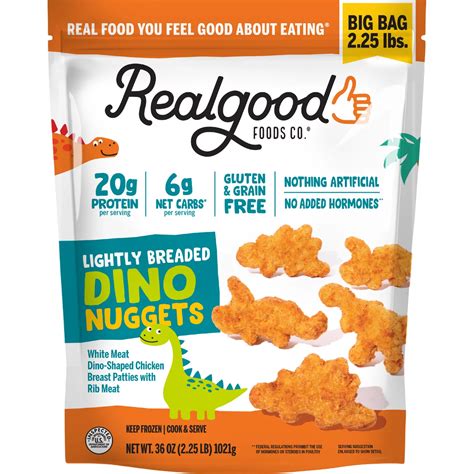 Real Good Foods Co Frozen Lightly Breaded Dino Nuggets Big Bag