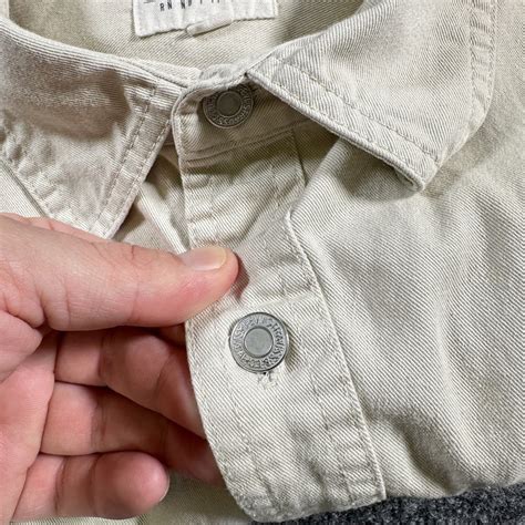 Levis Shirt Mens Xl Beige Metal Button Up Western Workwear Denim Red Tab Y2k Ebay