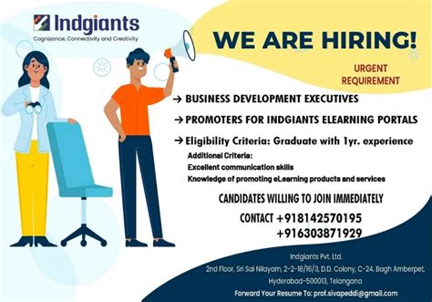 Prof Siva Prasad Peddi On Linkedin Urgent Requirement Of Business Development Executives We