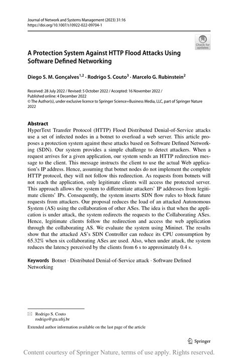 A Protection System Against Flood Attacks Using Software Defined