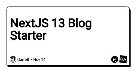 Nextjs 13 Blog Starter Rdevto