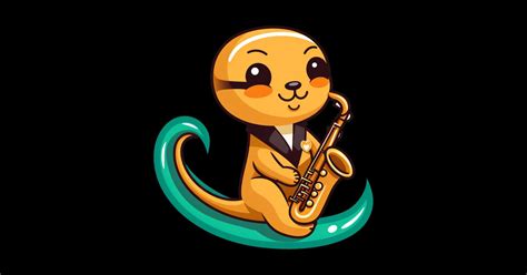 Chibi Sea Lions Playing Saxophone Music Instrument Sticker Teepublic