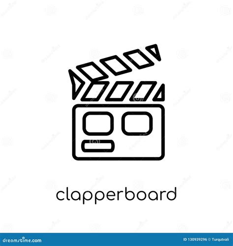 Clapperboard Icon Trendy Modern Flat Linear Vector Clapperboard Stock Vector Illustration Of