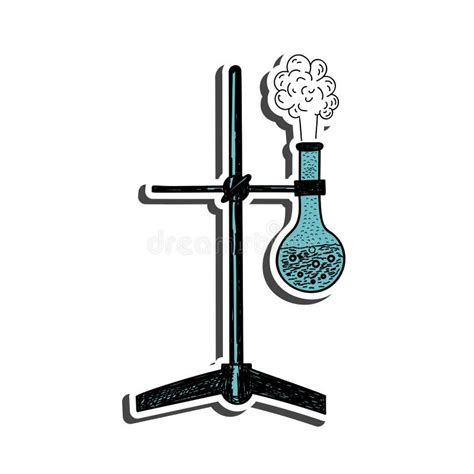 Chemistry Flask Sticker Stock Vector Illustration Of Equipment 255456675