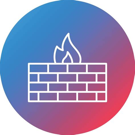 Firewall Line Gradient Circle Background Icon 16829357 Vector Art At