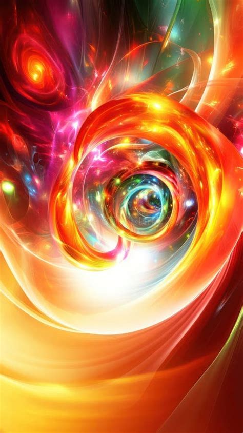 A Vibrant Swirl Of Colors And Light Creating An Abstract Cosmic Effect Stock Illustration