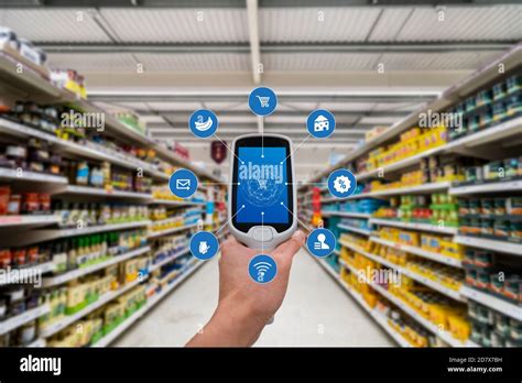 Smart Shop Device In The Checkout Counter Scan And Go Smart Scan That