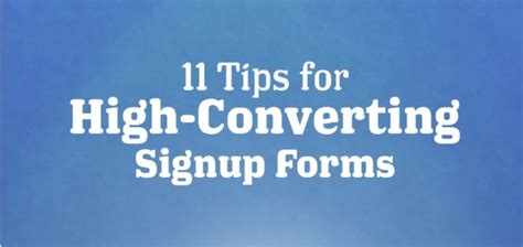11 tips to create high converting sign up forms for your website