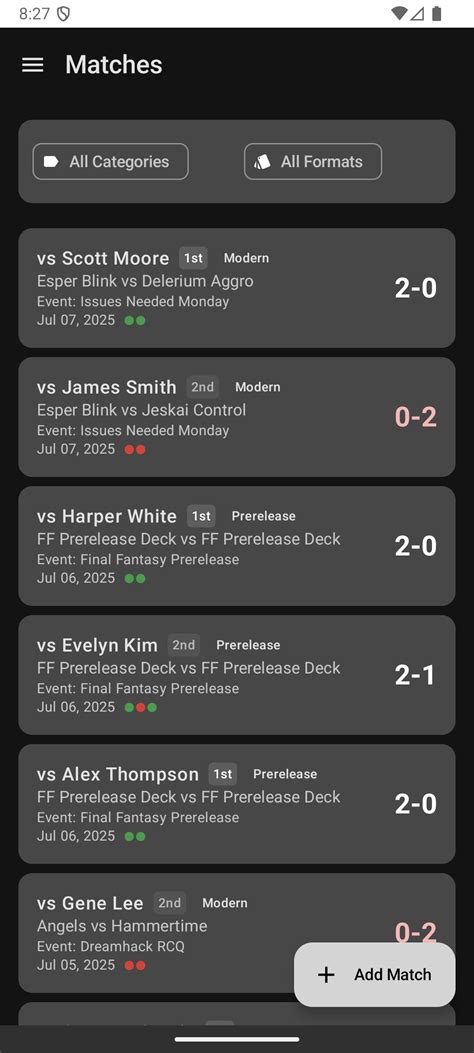 Mtg Match Tracker Magic The Gathering Companion App