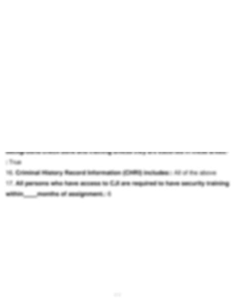 Solution Cjis Security Test 2022 2023 Questions And Answers Studypool