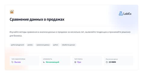 Сравнение данных о продажах Labex