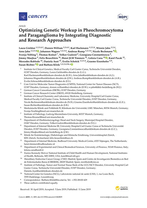 Pdf Optimizing Genetic Workup In Pheochromocytoma And Paraganglioma