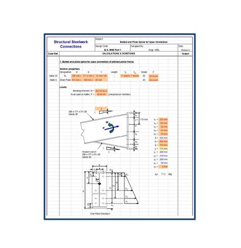 Bolted End Plate Splice Apex Connection Of Portal Frame Design Excel Sheet Get Into Cart