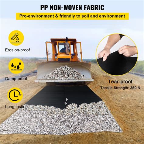 Vevor Geotextile Landscape Fabric 15ft X 20ft 8 Oz Non Woven Pp
