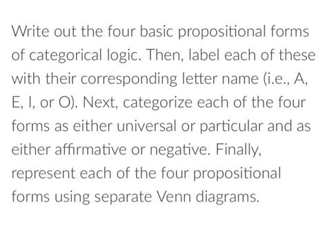 Write Out The Four Basic Propositional Forms Of