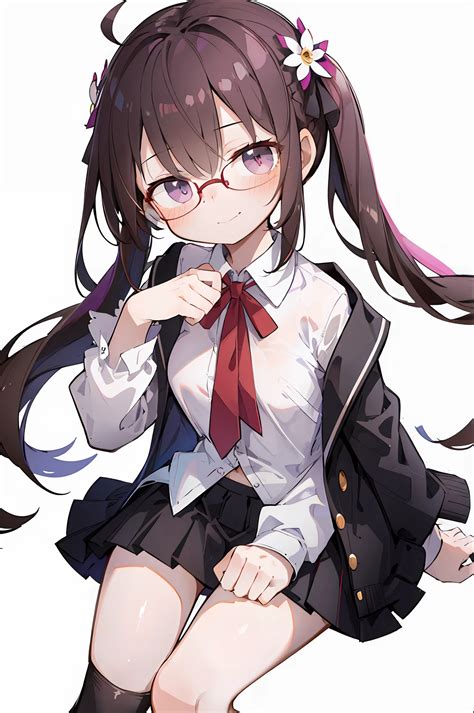 Masterpiece Best Quality13 1girl Ahoge Black Framedeyewear