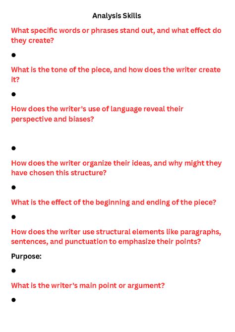 Analysis Skills Analysis Skills What Specific Words Or Phrases Stand