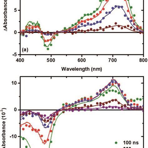 Transient Absorption Spectra Measured At Indicated Delay Times After