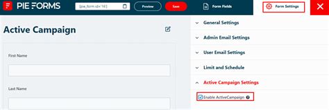 How To Install And Activate Pie Forms Active Campaign Add On Pie Forms