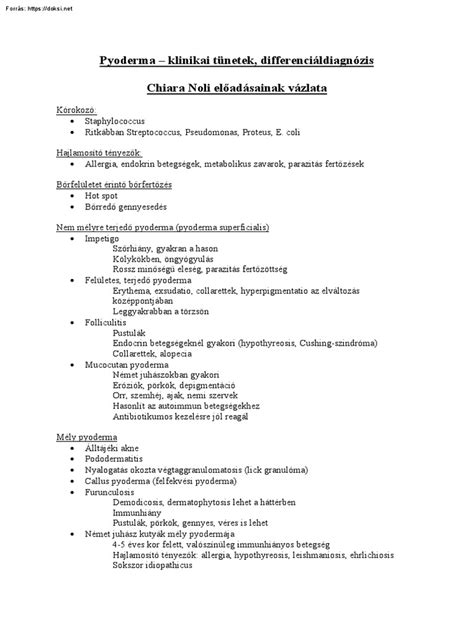 Pyoderma Klinikai Tunetek Differencialdiagnozis Pdf