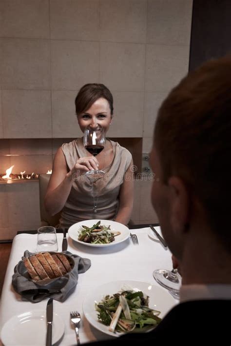 Date Night A Couple Having Dinner In A Restaurant Stock Image Image Of Elegant Luxury