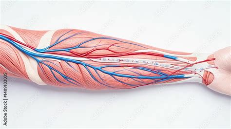 Human Forearm Anatomy Diagram Skin Circulation Structure Concept