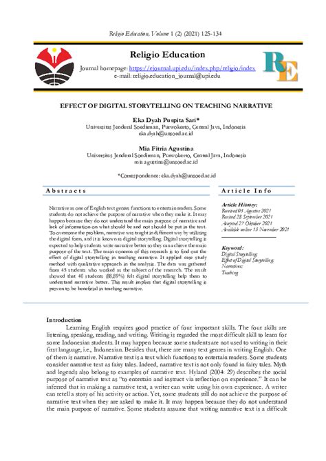 Pdf Effect Of Digital Storytelling On Teaching Narrative