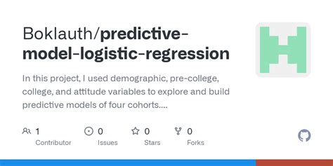 GitHub Boklauth Predictive Model Logistic Regression In This Project I Used Demographic Pre