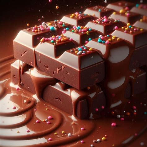 Premium Photo Chocolate Bar Closeup Sprinkle Delight