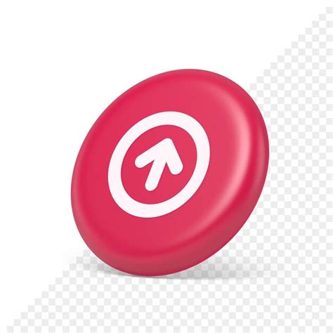 Premium Psd Up Arrow Round Border Button Cyberspace Navigation Pointer 3d Isometric Realistic Icon