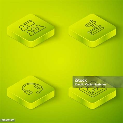 아이소 메트릭 라인 러닝 머신 기계 헤드폰 금융 성장 증가 및 교육 프레젠테이션 아이콘을 설정합니다 벡터 3차원 형태에 대한 스톡 벡터 아트 및 기타 이미지 Istock