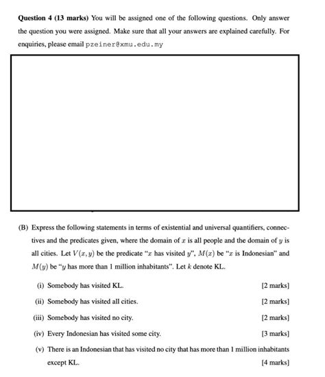Solved Question 4 13 Marks You Will Be Assigned One Of The