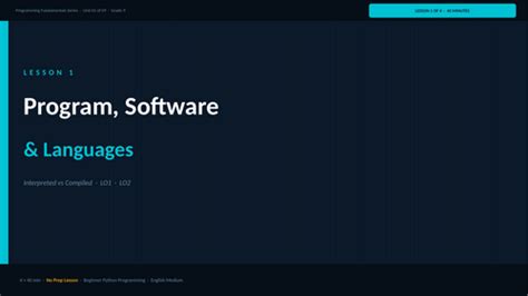Python Programming Language Fundamentals Lesson Plan Slides