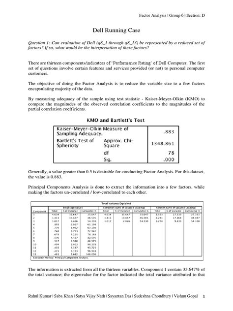 Sec D Group 6 Assignment Factor Analysis Pdf Factor Analysis Variance