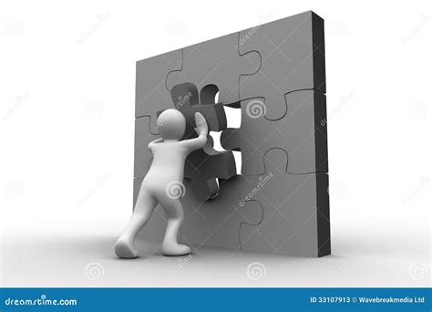 White Human Representation Solving Jigsaw Puzzle Stock Illustration Illustration Of Generated