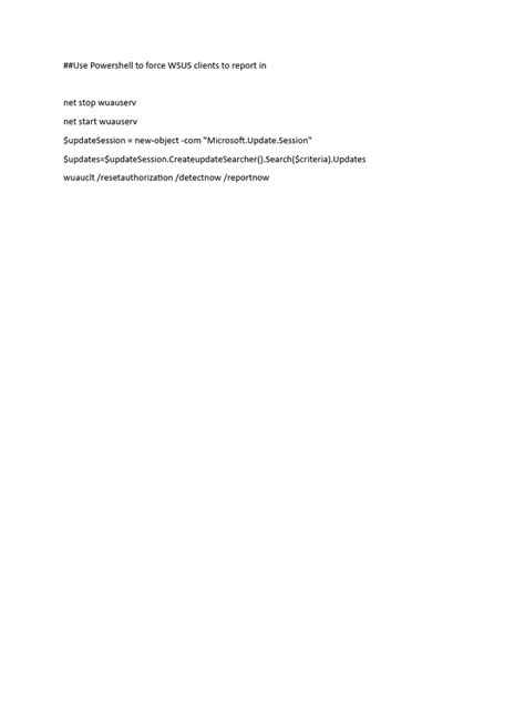 Use Powershell To Force Wsus Clients To Report In Pdf
